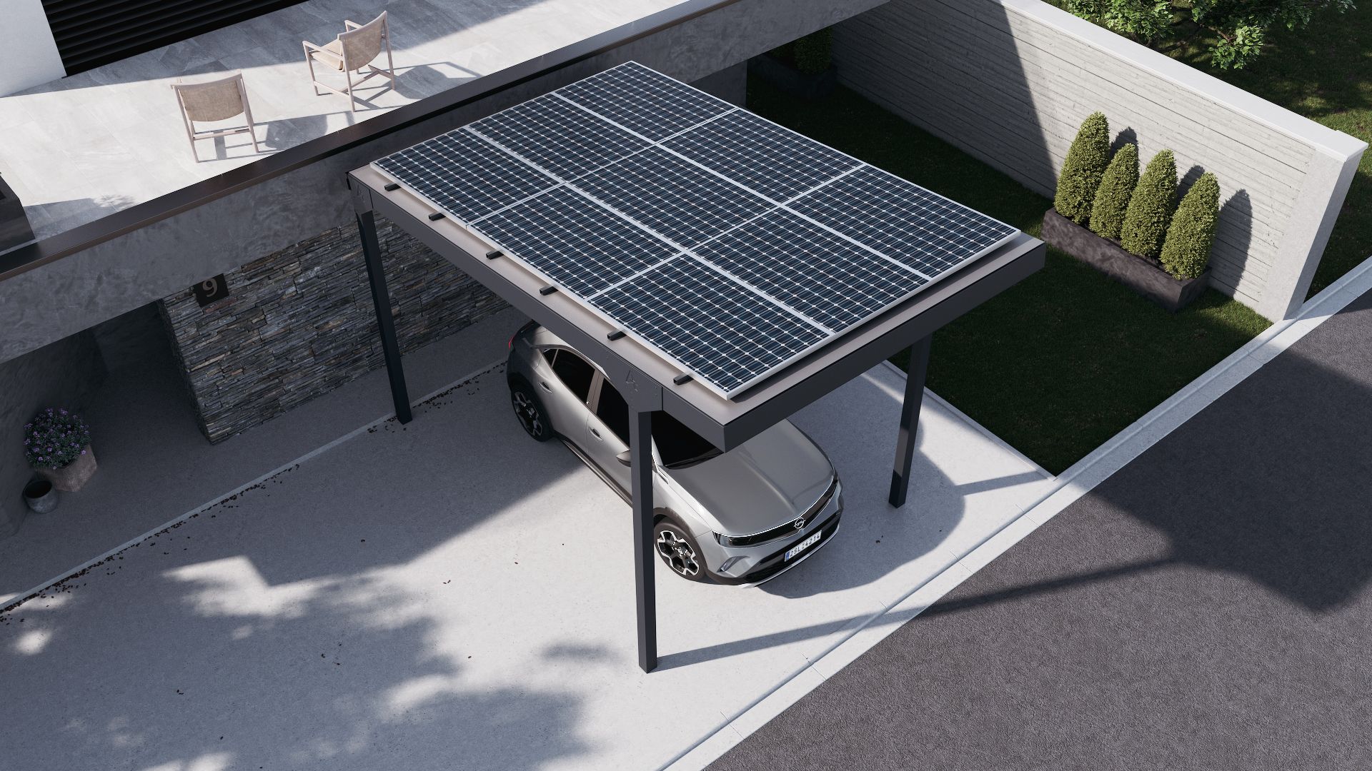 Solarcarport | ProElectrify AG - Unabhängig durch erneuerbare Energien